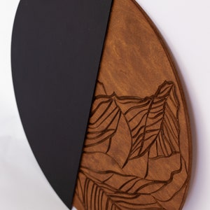 Round Mountain Wood Wall Art, Circle Mountain Art, Wooden Mountain Wall ...