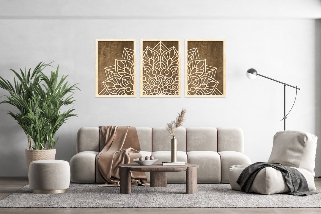 Large Mandala Wood Wall Art, Wood Mandala Wall Decor, Mandala Wall Art ...