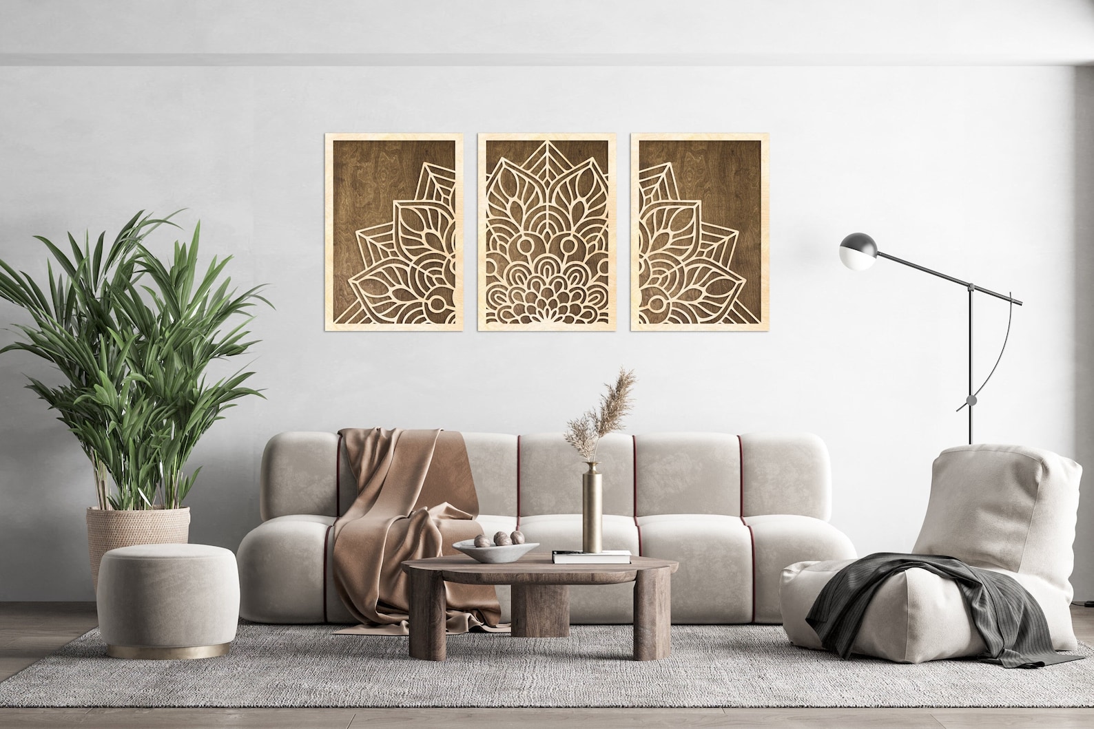 Mandala Wood Wall Art, Half Mandala Wall Art, Half Mandala Wood ...