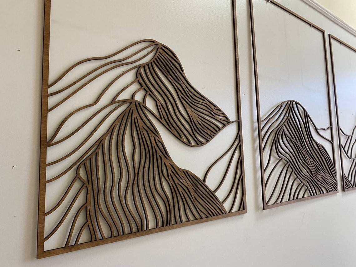 Desert Wood Wall Art Desert Mountains Wood Wall Art - Etsy