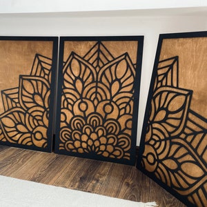 Mandala Wood Wall Art, Half Mandala Wall Art, Half Mandala Wood ...
