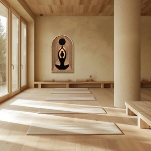 Pilates Pose Wood Wall Art: Yoga Studio Decor | Abstract Yoga Figures ...