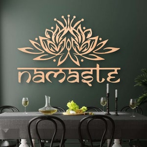 Namaste Wall Art,yoga Studio Decor,lotus Flower Wall Art,lotus Flower ...