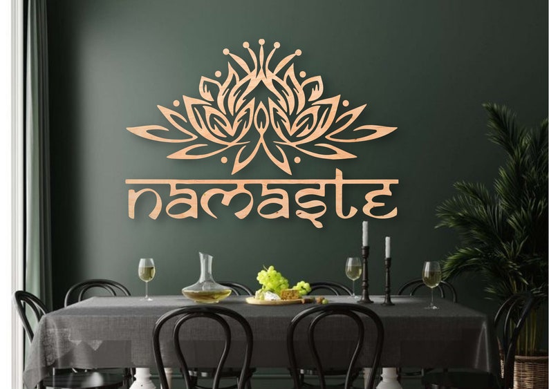 Namaste Wall Art,yoga Studio Decor,lotus Flower Wall Art,lotus Flower ...