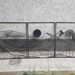 Mountain Wall Art Wood,modern Mountain Wall Art,geometric Mountain Art ...