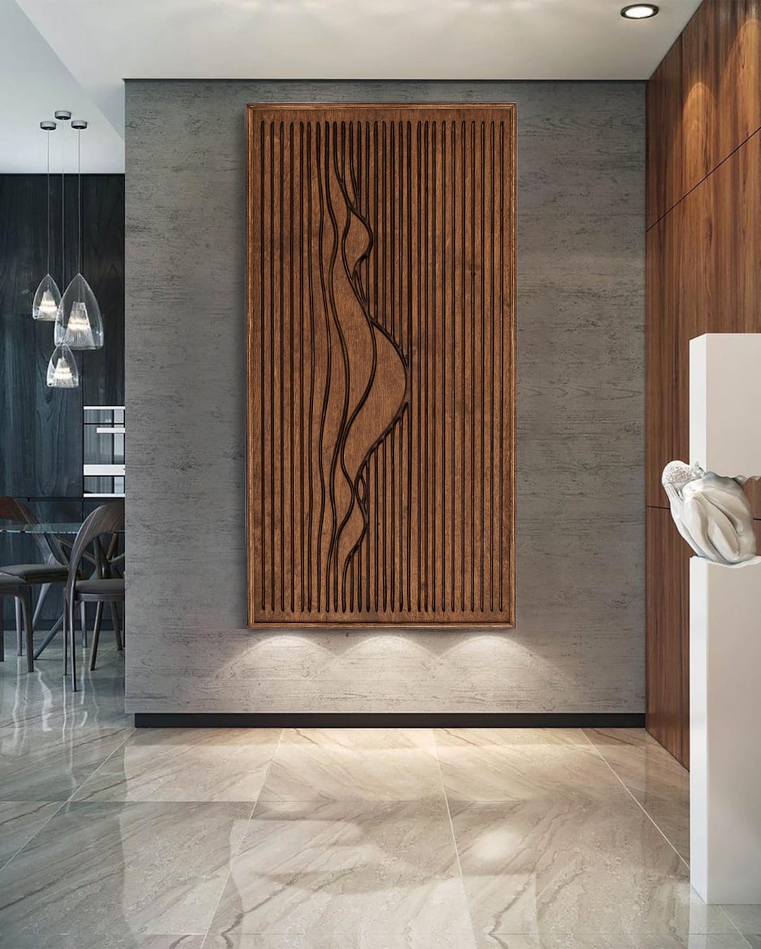 Geometric Wood Wall Art, Abstract Wall Art Wood, Extra Large Wood Wall ...