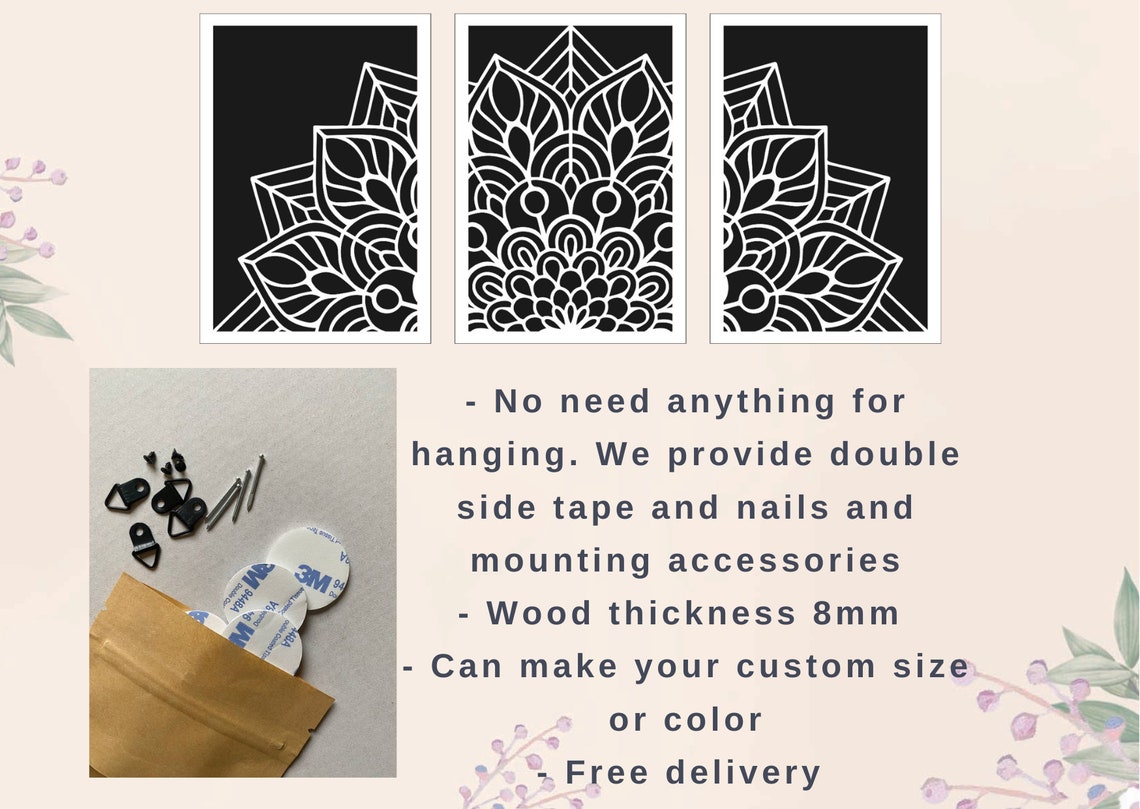 Mandala Wood Wall Art Half Mandala Wall Art Half Mandala - Etsy