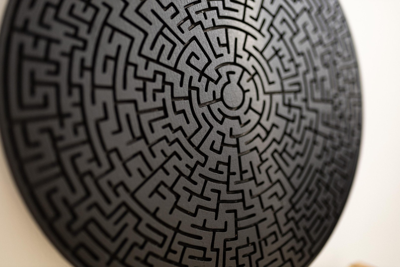 Wooden Maze Wall Art | Modern Geometric Round Wall Decor | Black Laser ...