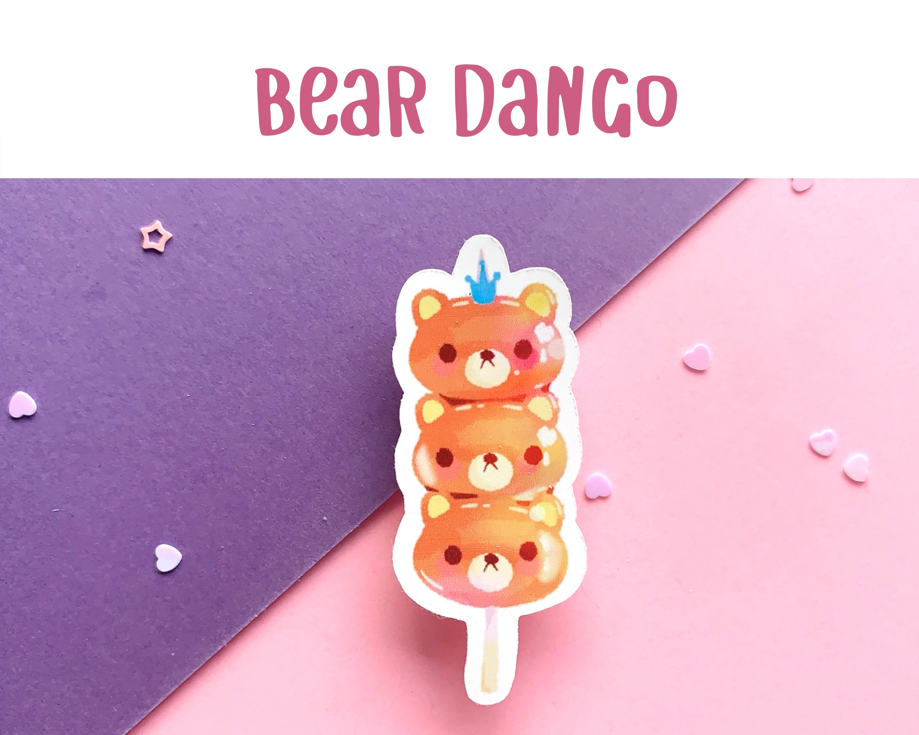 Cute Bear Dango Vinyl Sticker Mini Asian Snack Sticker Cute | Etsy