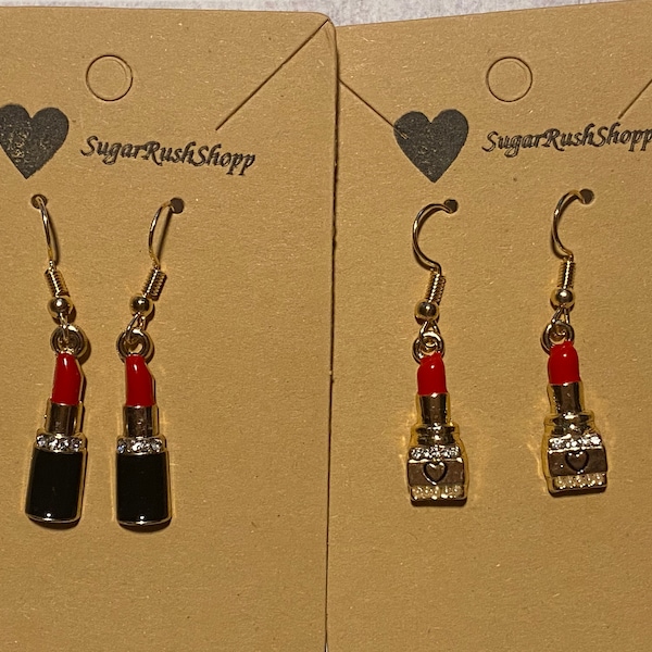 Lipstick Earrings - Etsy