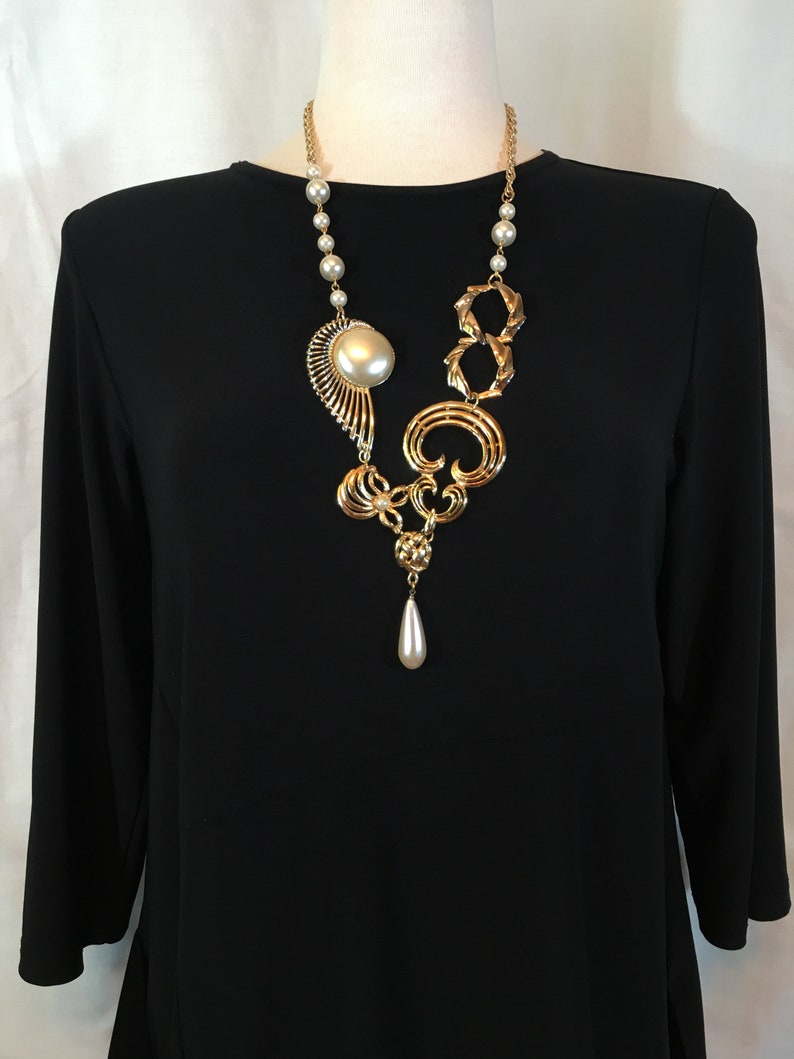 Repurposed Jewelry, Statement Necklace, Vintage Assemblage, One of a ...