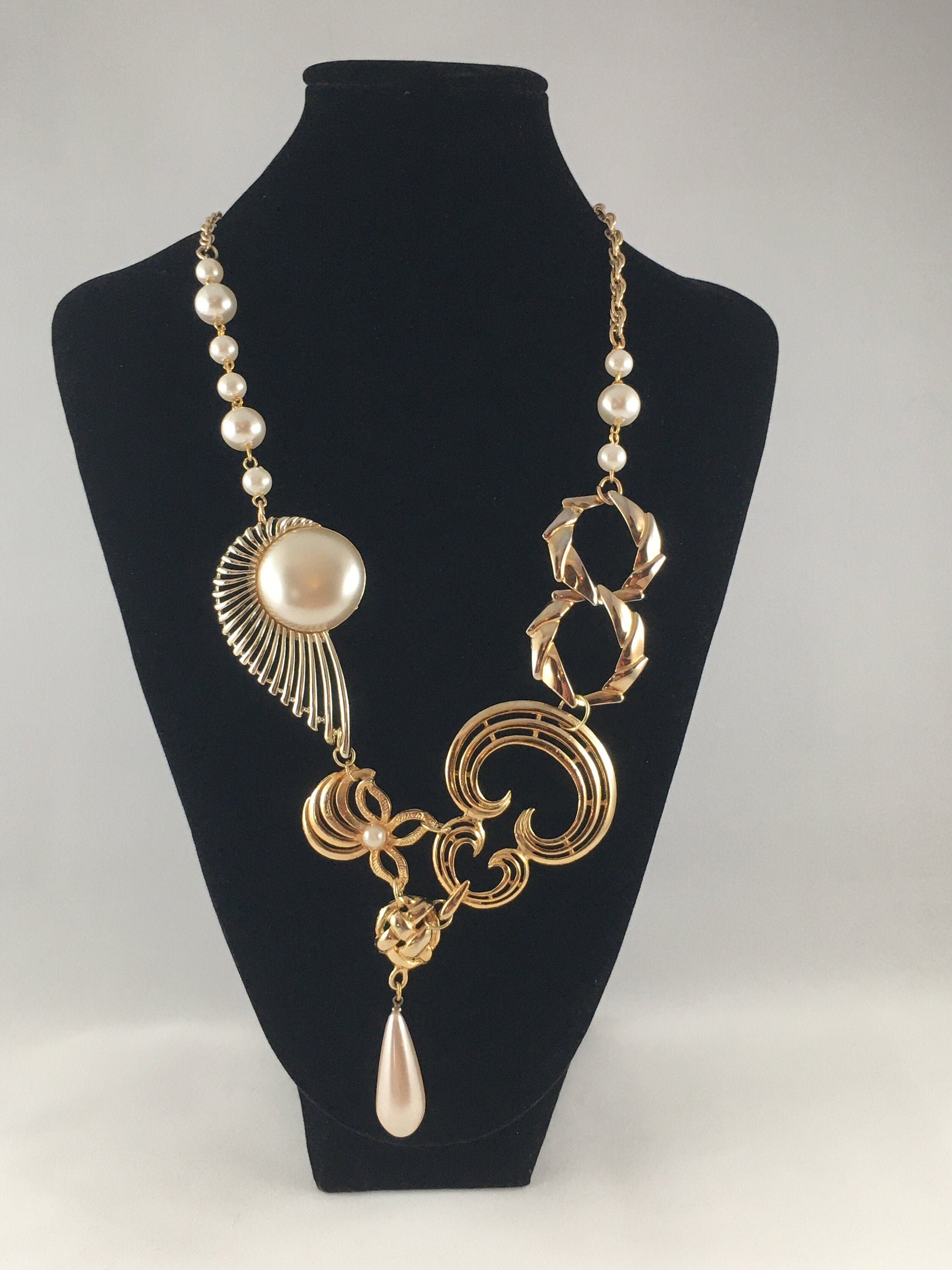 Repurposed Jewelry, Statement Necklace, Vintage Assemblage, One of a ...