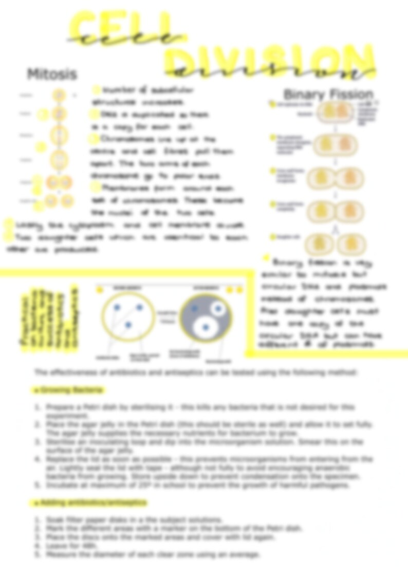 GCSE Biology Revision Notes | Topic 1- Cell Biology - Etsy UK