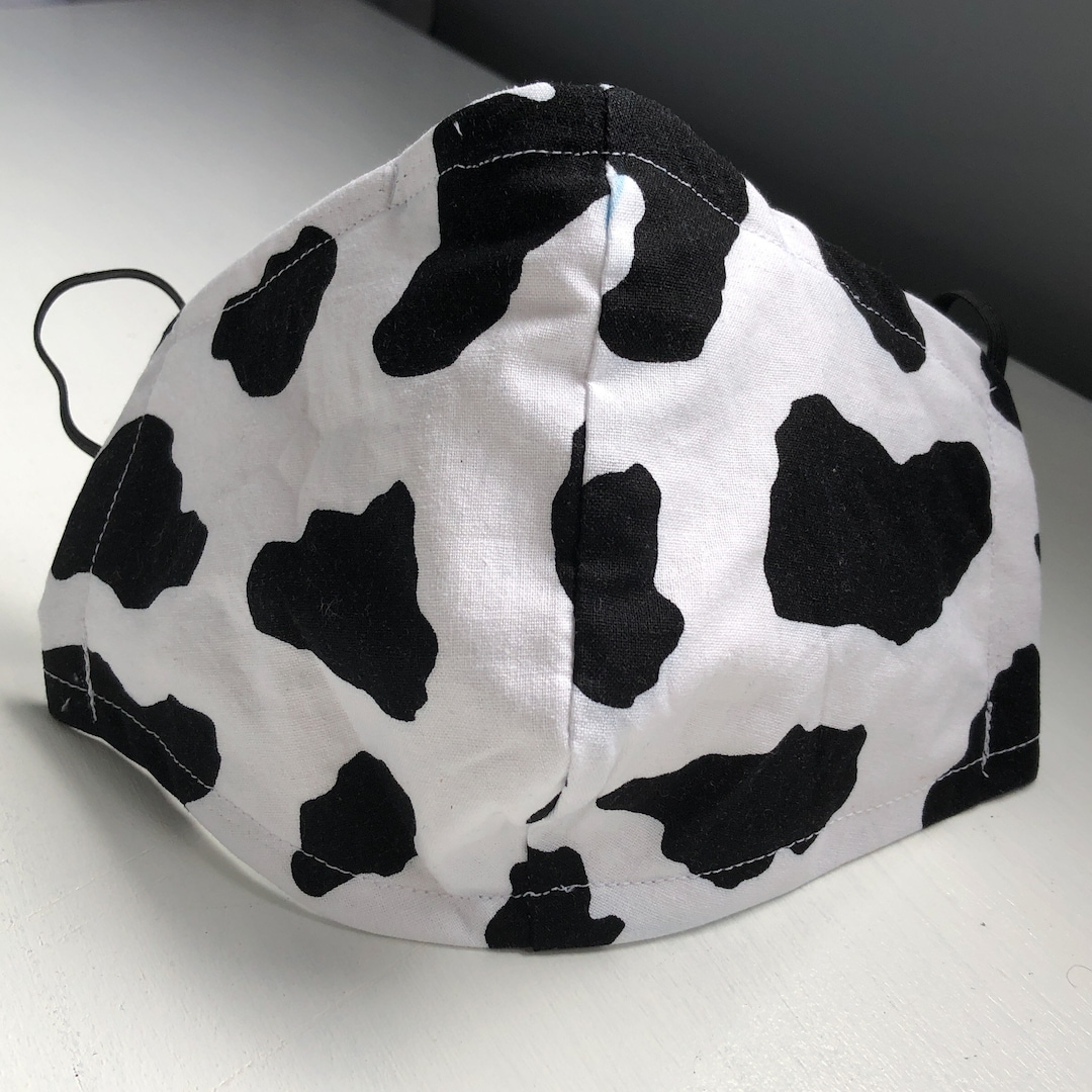 Cow Print Washable and Adjustable Face Mask With Nose Piece - Etsy