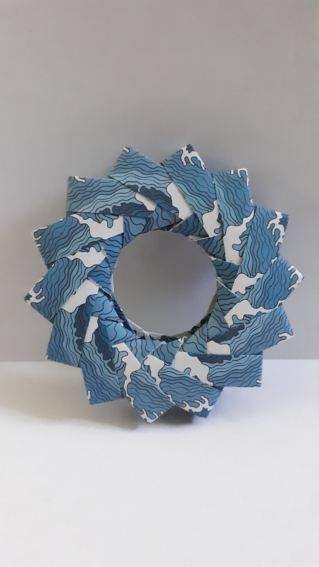 Origami Mette Ring Blue Waves - Etsy