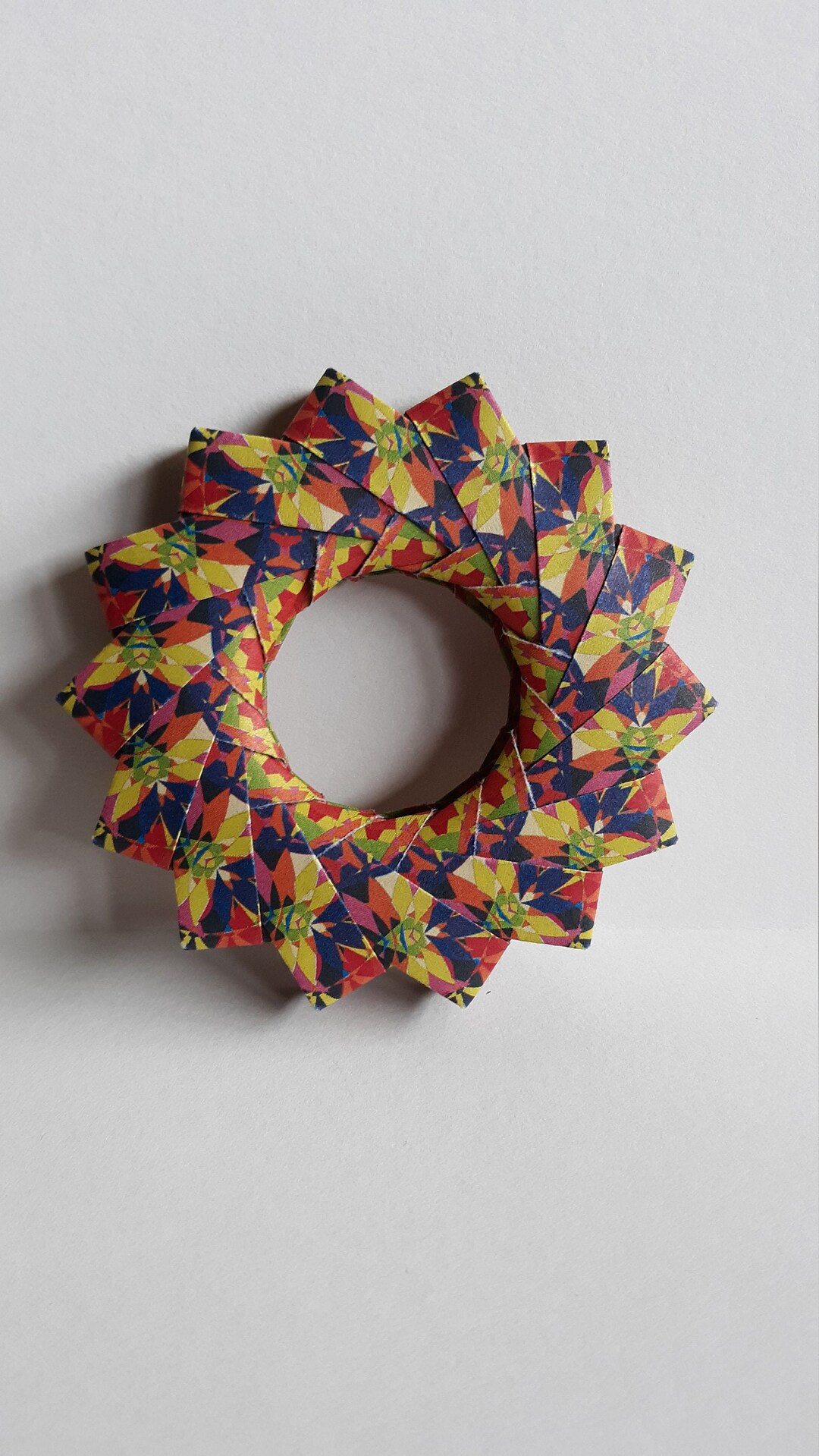 Origami Mette Ring Multi-coloured Kaleidoscope Pattern - Etsy