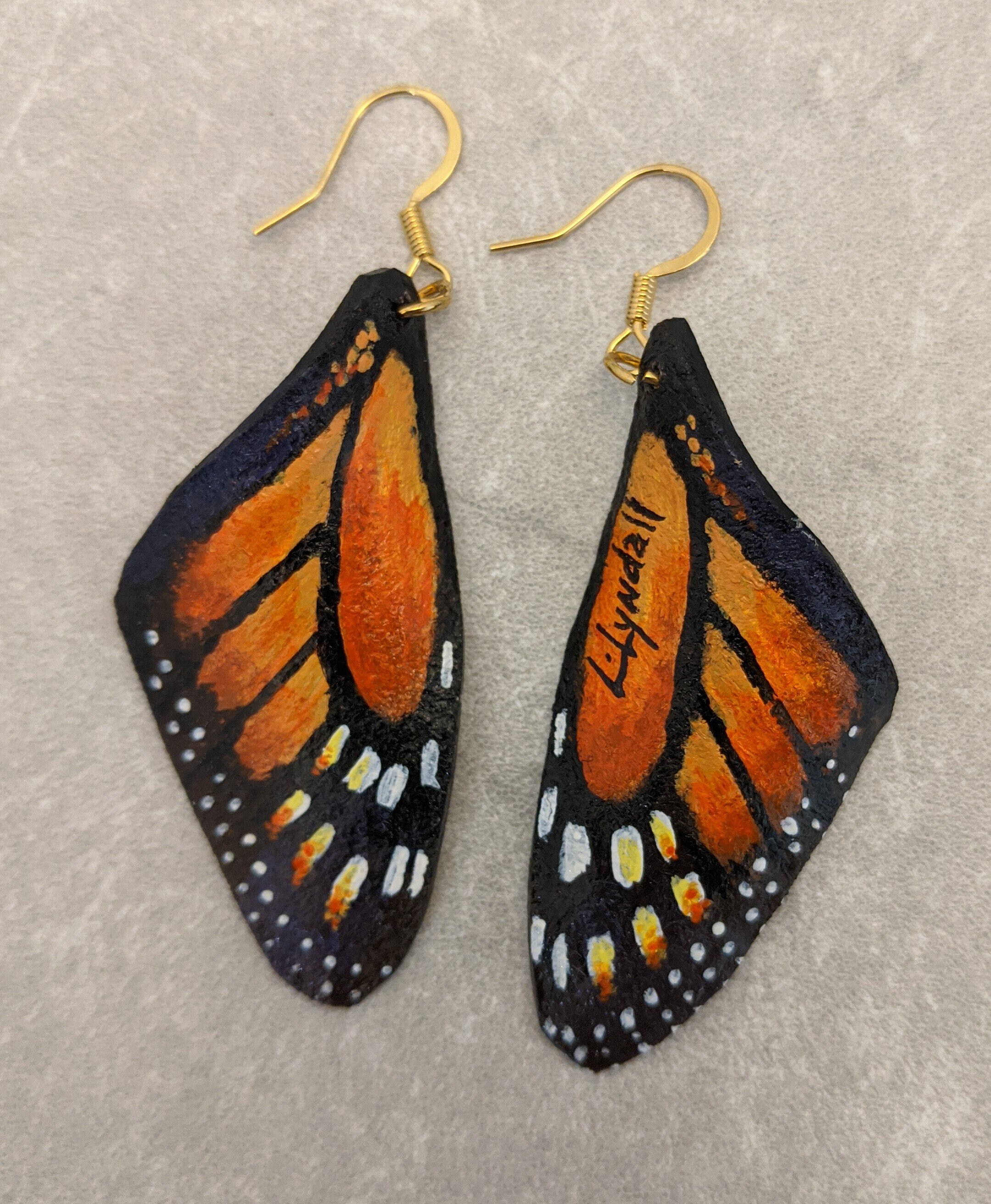 Leather Monarch Butterfly Wing Earrings - Etsy