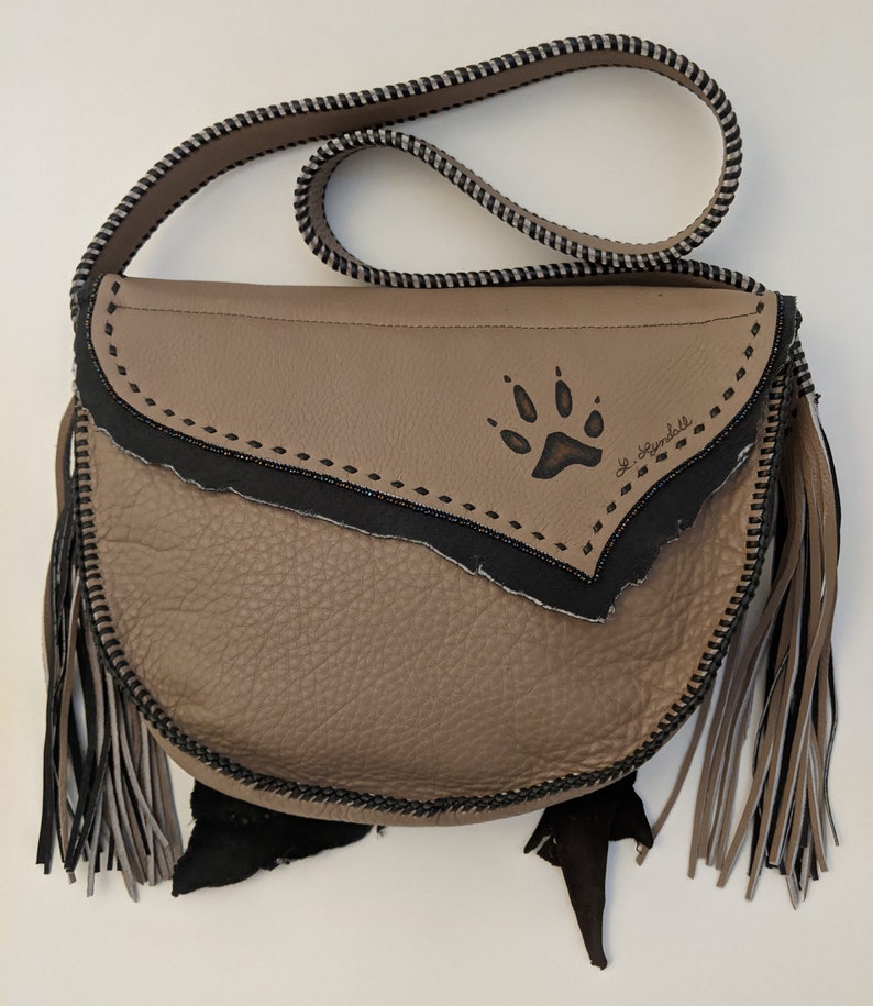 Leather Hand Painted Wolf Bag - Etsy