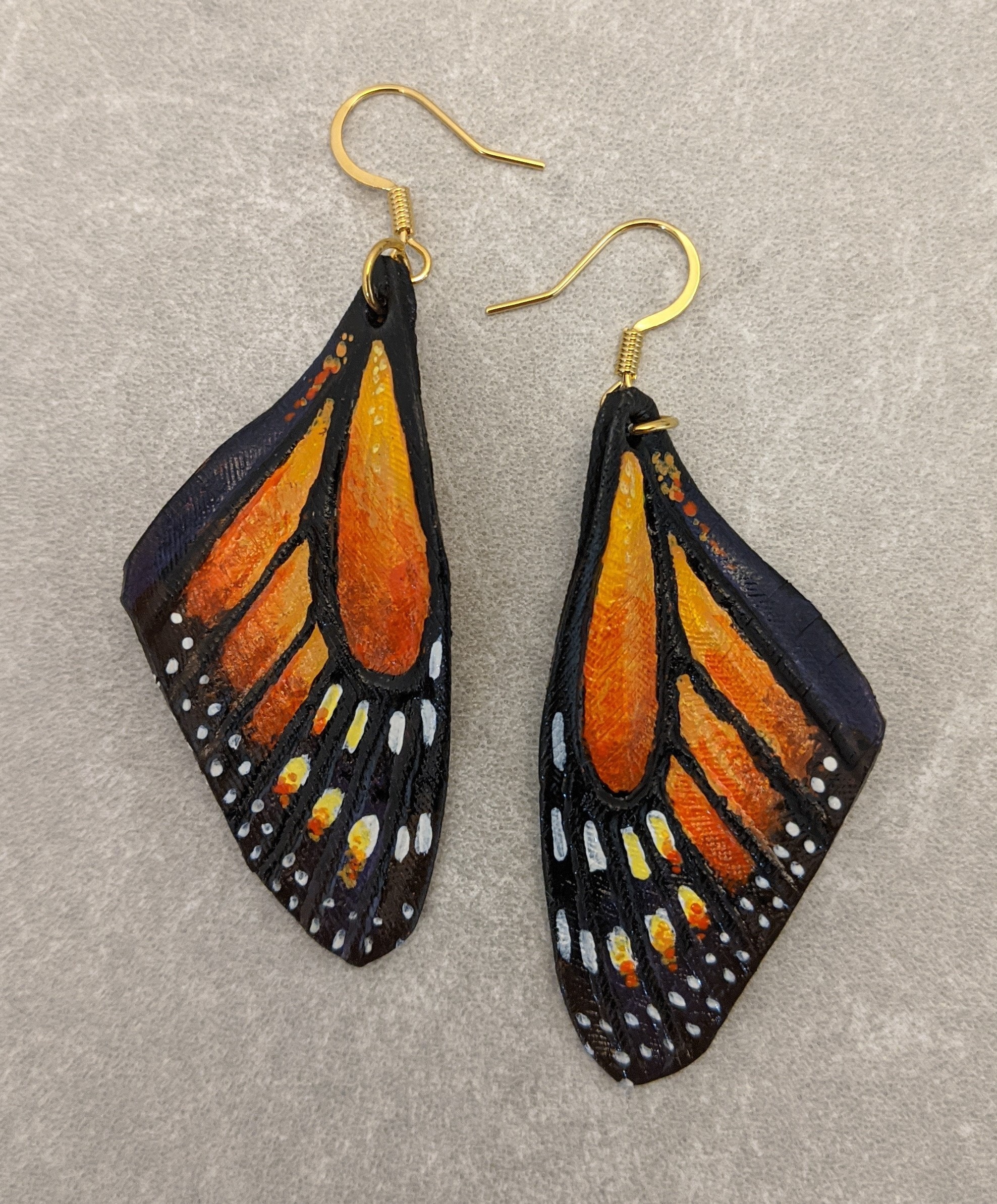 Leather Monarch Butterfly Wing Earrings - Etsy