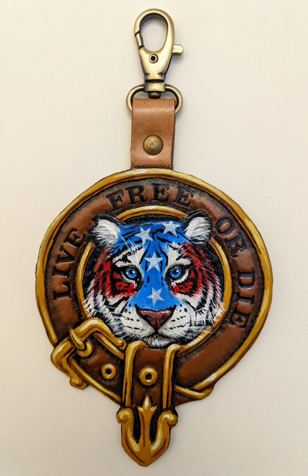 Leather USA Tiger Key Chain - Etsy
