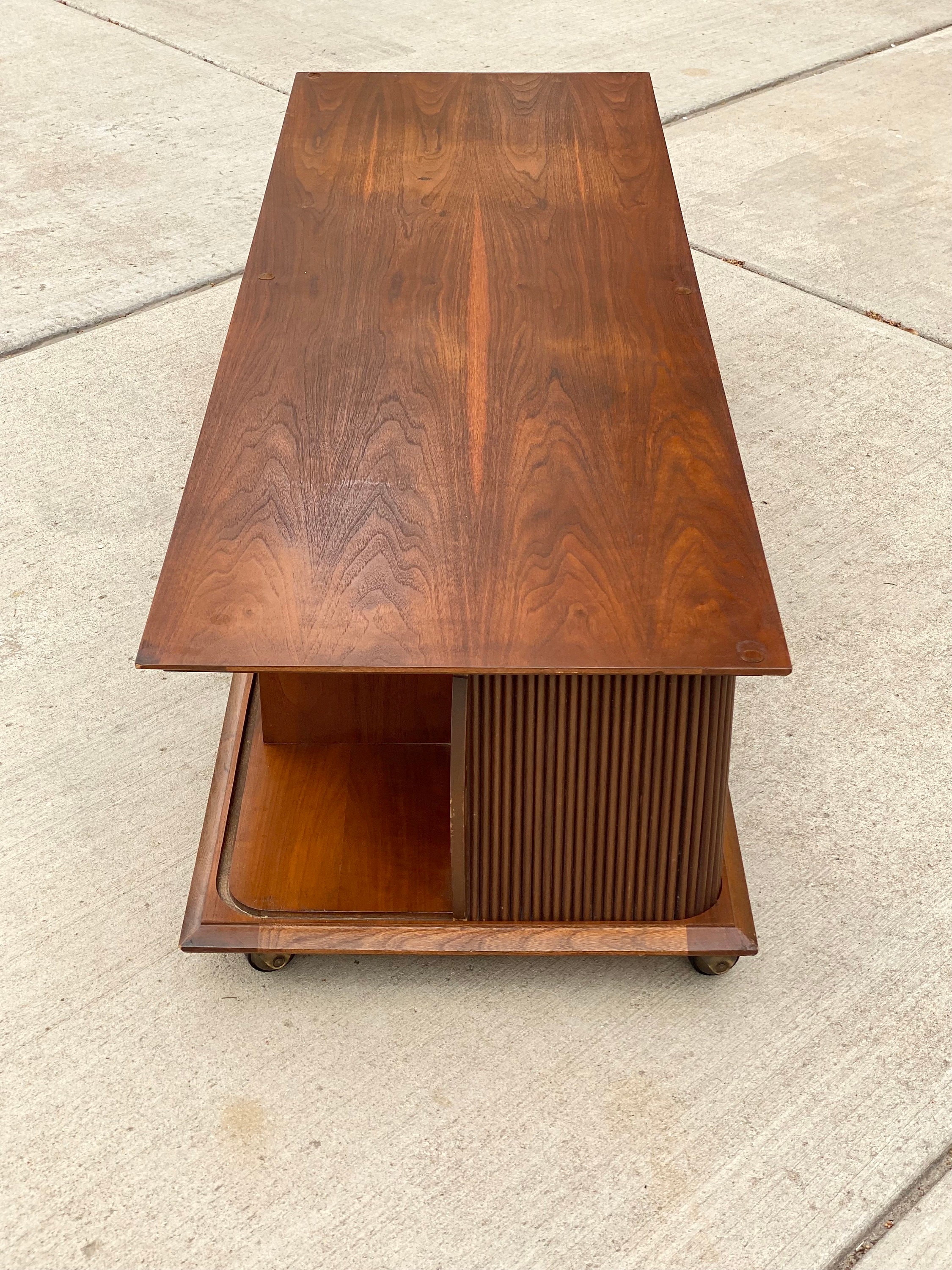 Lane Coffee Table With Tambour Doors - Etsy