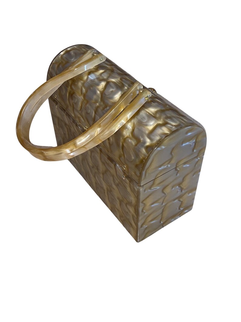 Vintage 1950s Marbled Pearlescent Lucite Box Purse - Etsy
