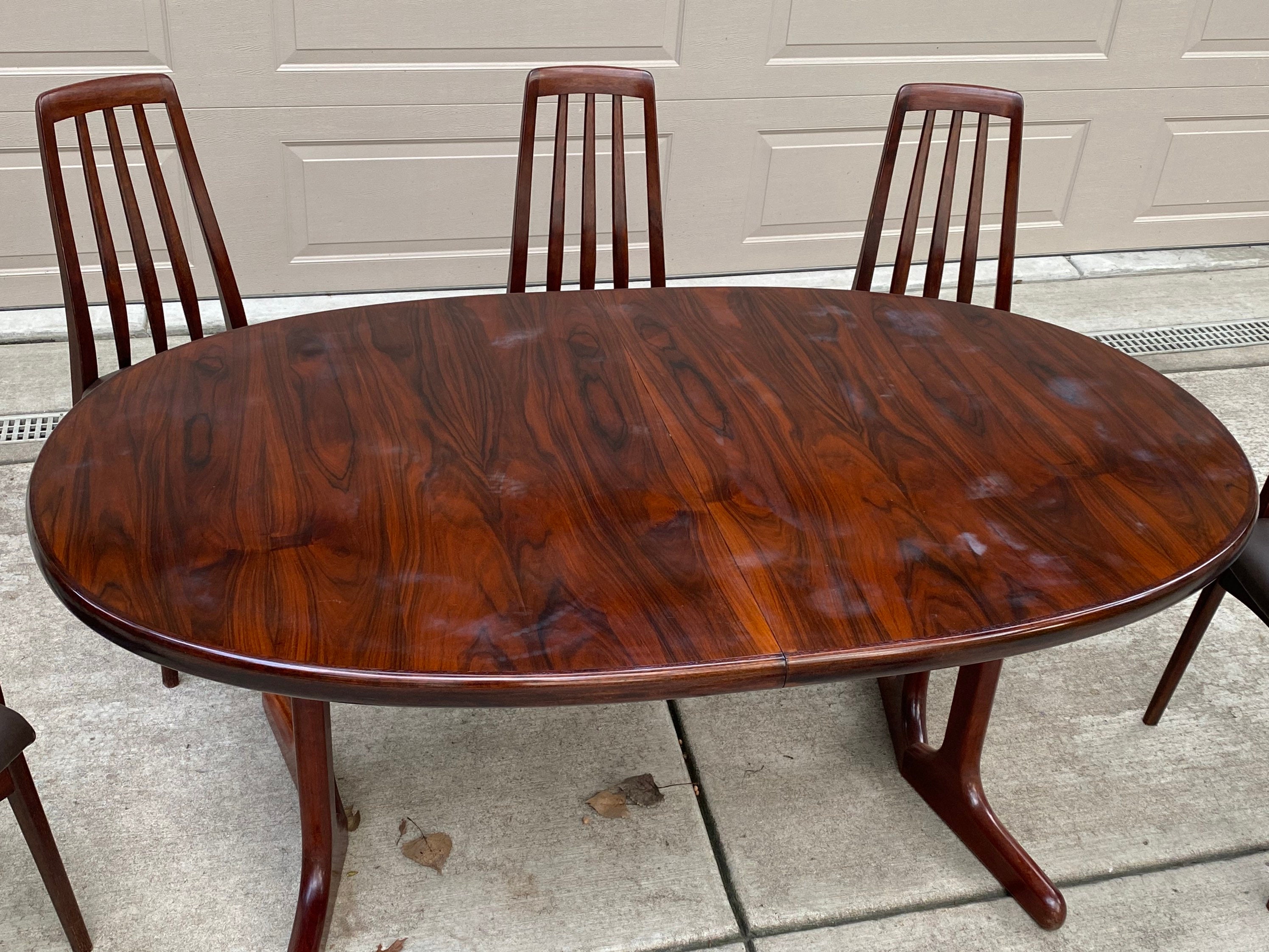 Rosewood Dining Table With Eva Chairs by Koefoed for Hornslet Denmark ...