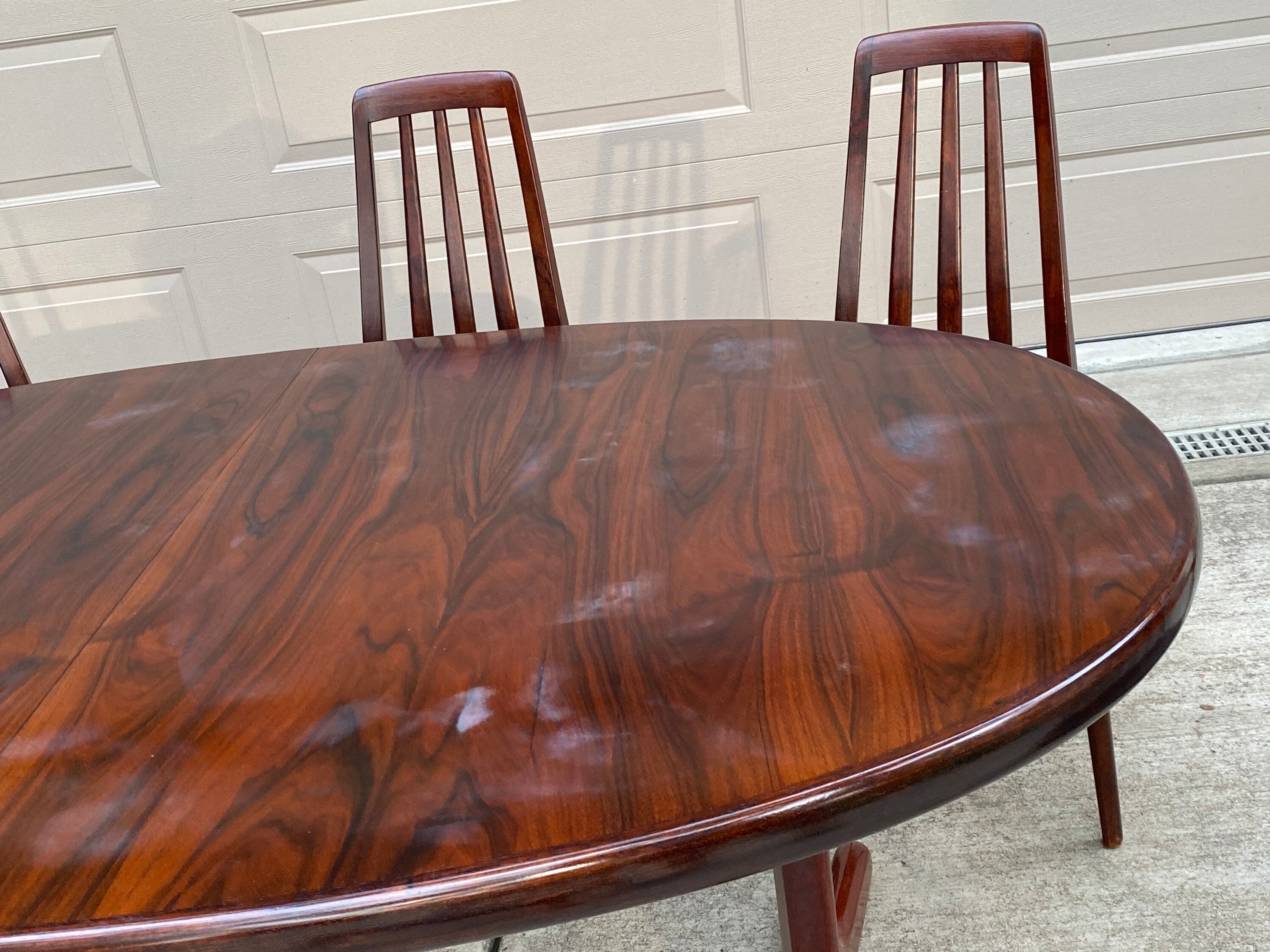 Rosewood Dining Table With Eva Chairs by Koefoed for Hornslet Denmark ...