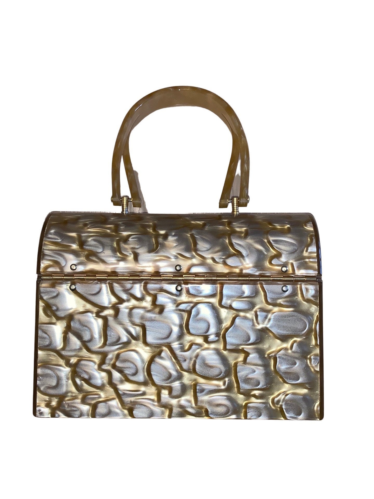 Vintage 1950s Marbled Pearlescent Lucite Box Purse - Etsy