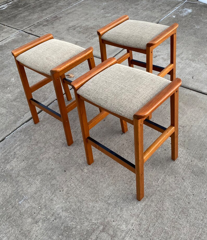 Danish Teak Bar Stools - Etsy