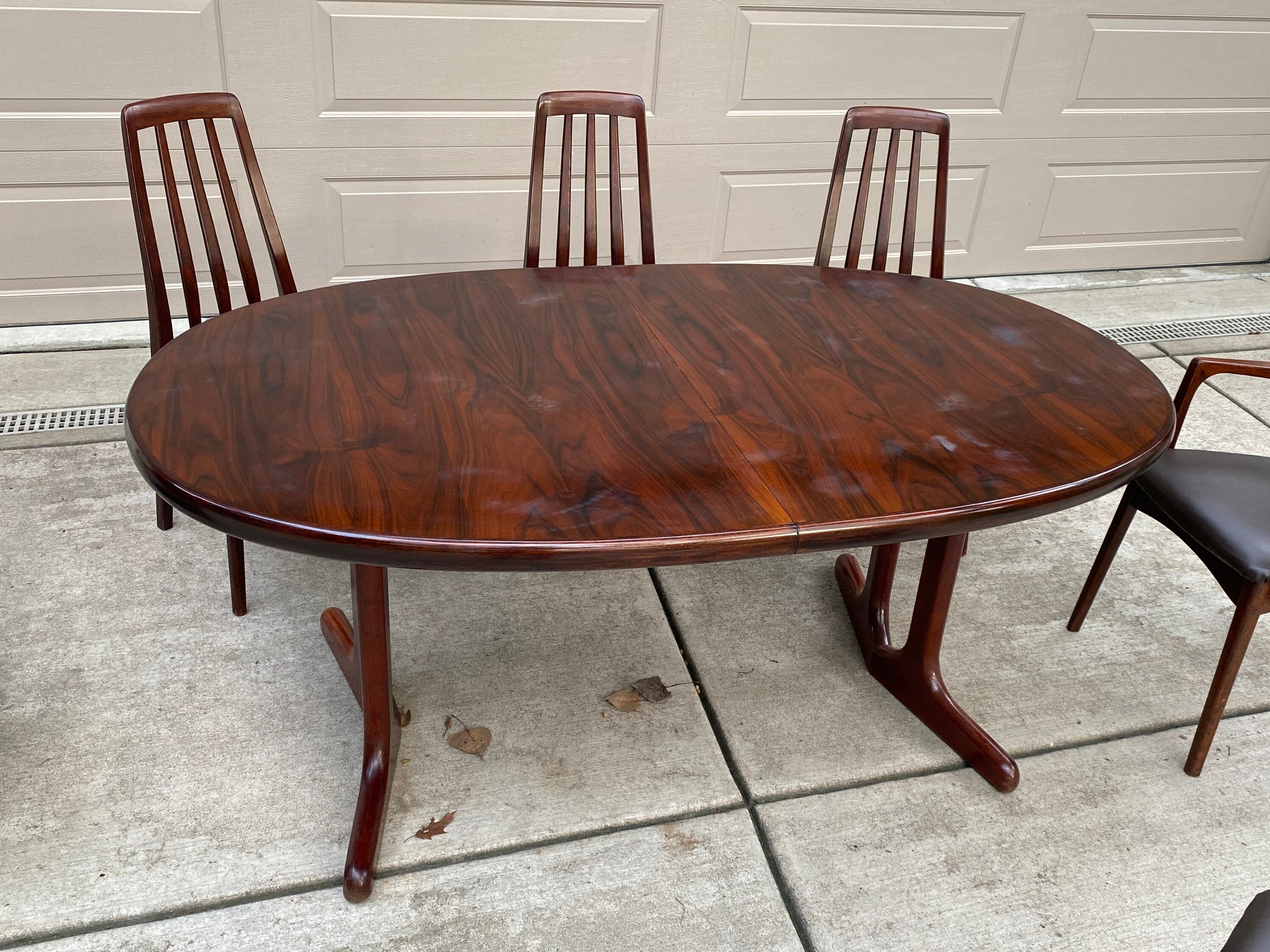Rosewood Dining Table With Eva Chairs by Koefoed for Hornslet Denmark ...