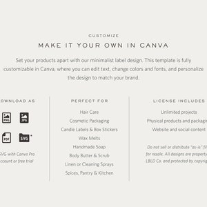 Editable Canva Label Template Printable Product Labels Skincare Labels ...