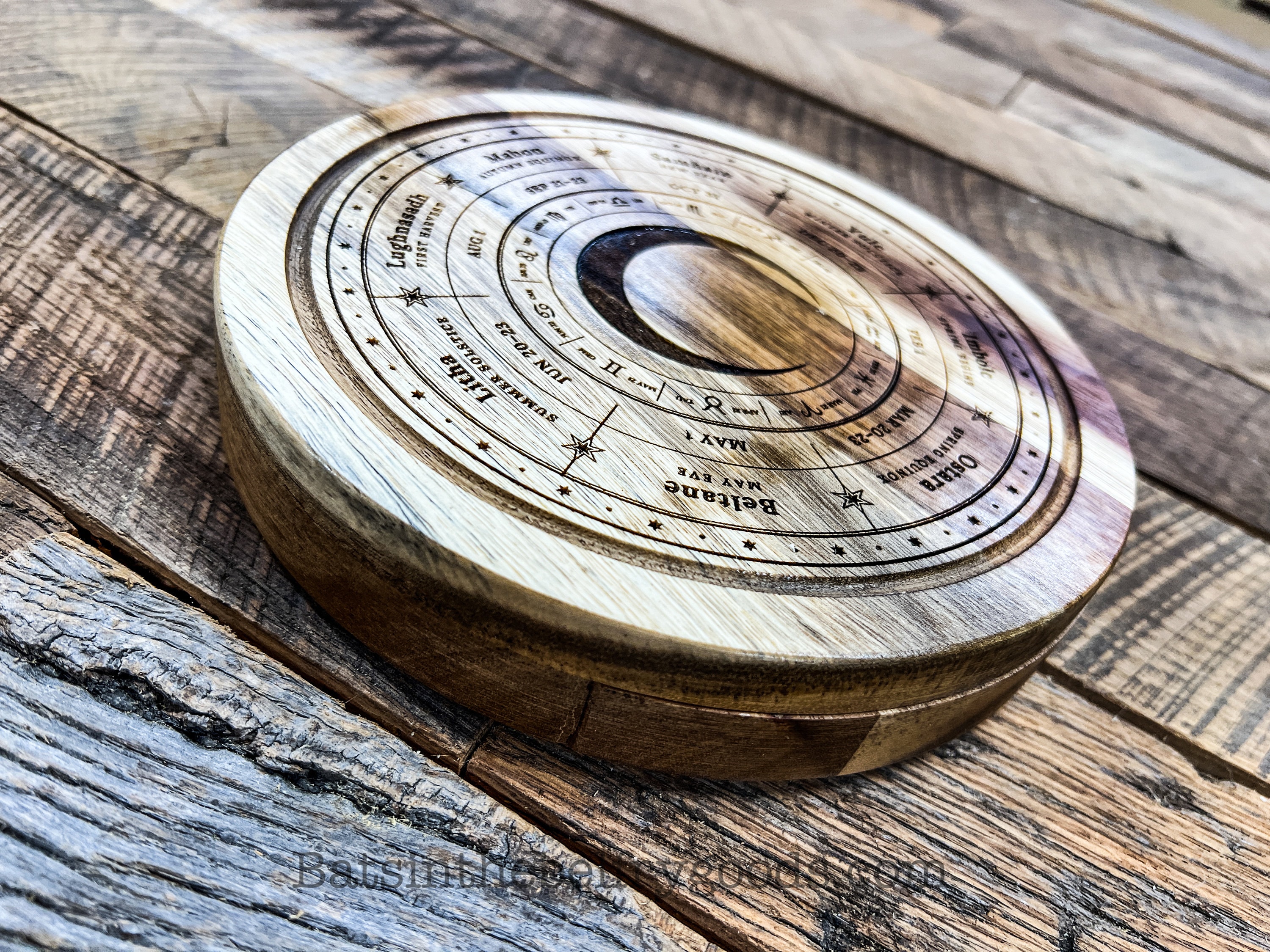 Wheel of the Year Engraved Cheese Board With Utensils - Etsy