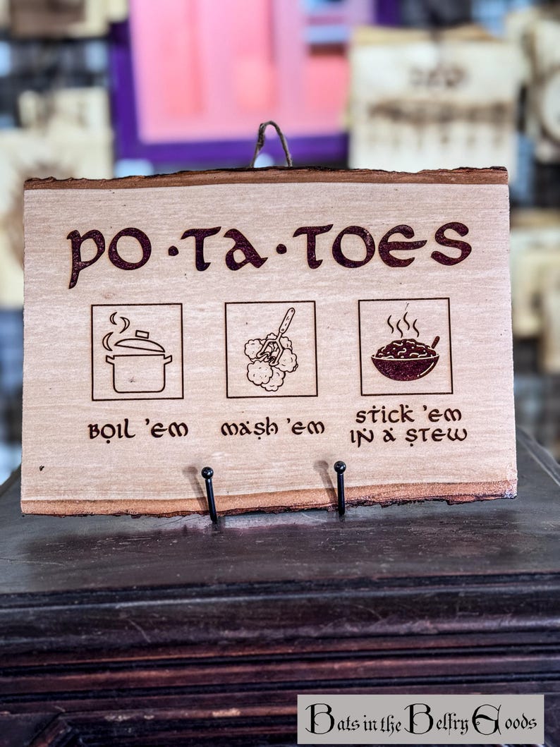 Engraved Po-ta-toe Wood Plank - Etsy