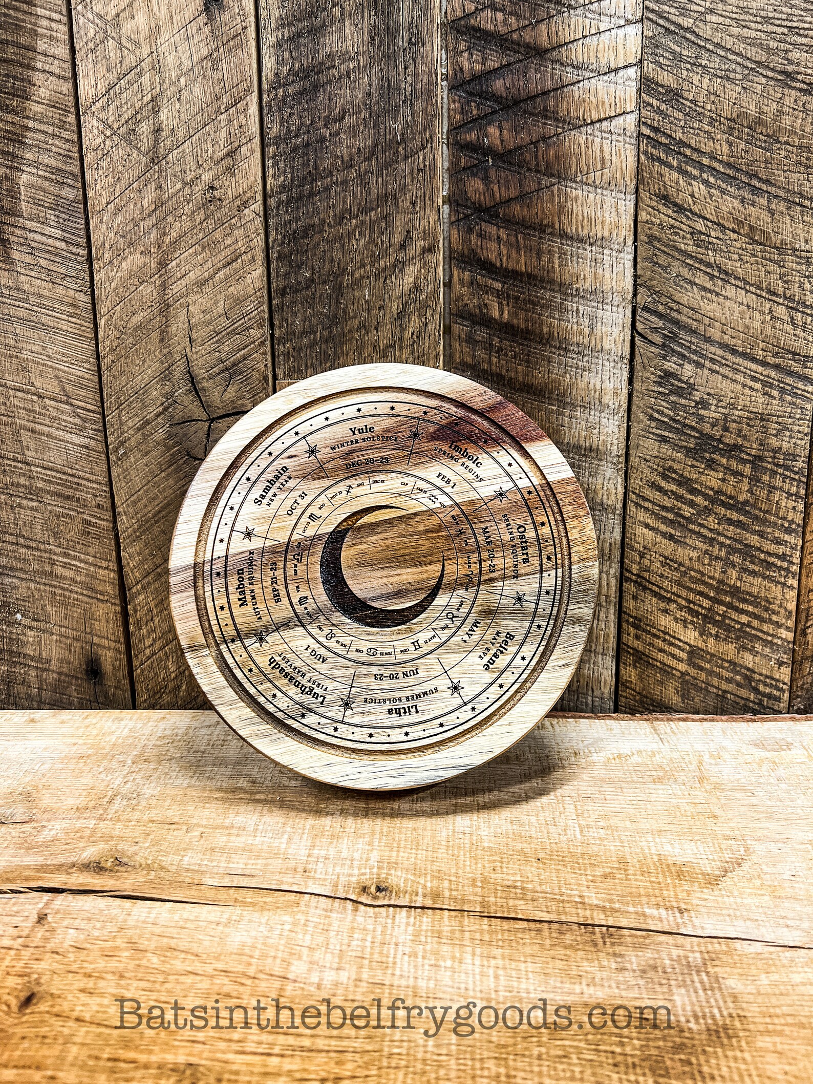 Wheel of the Year Engraved Cheese Board With Utensils - Etsy