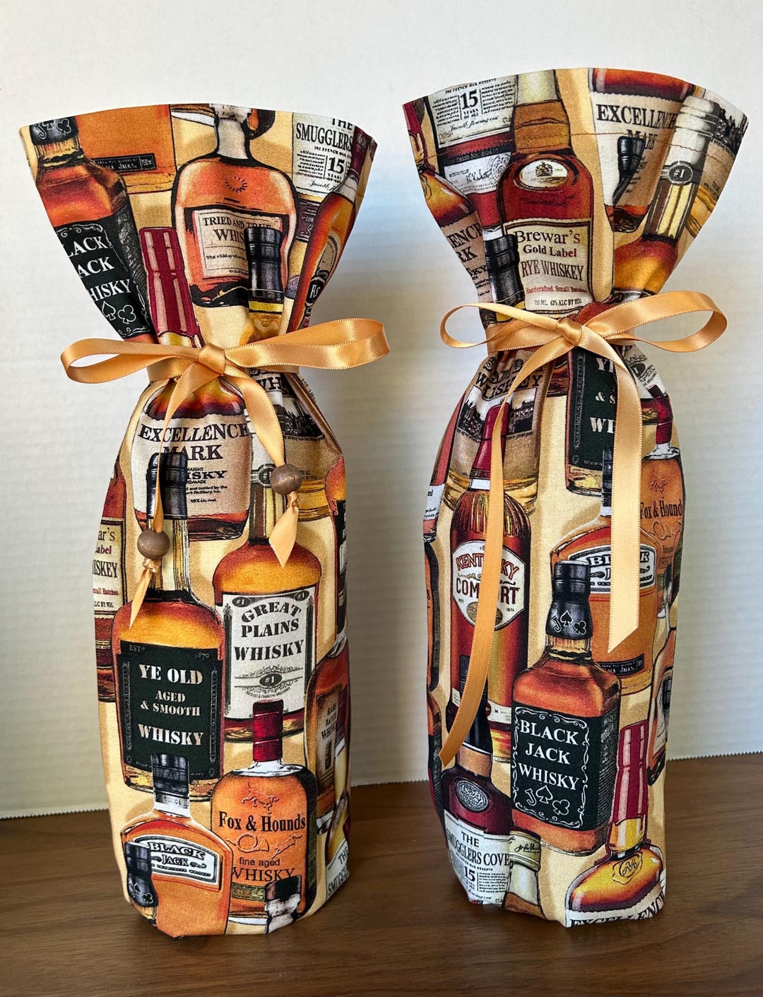 Whiskey Bottle Gift Bag: Reusable Cotton Hostess Bag - Etsy
