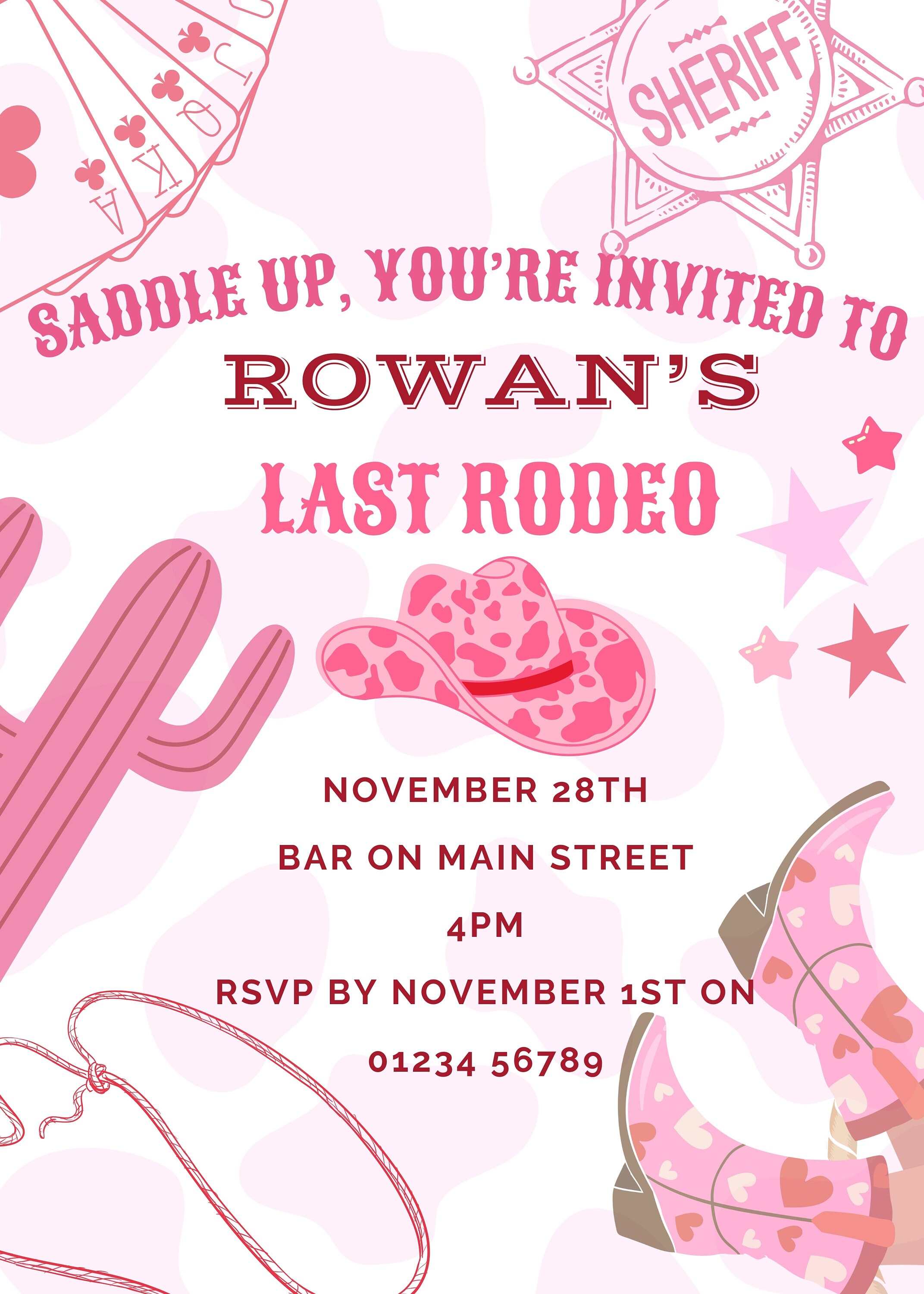 Hen Night/bachelorette Invitation Last Rodeo Country Western Hen Do ...