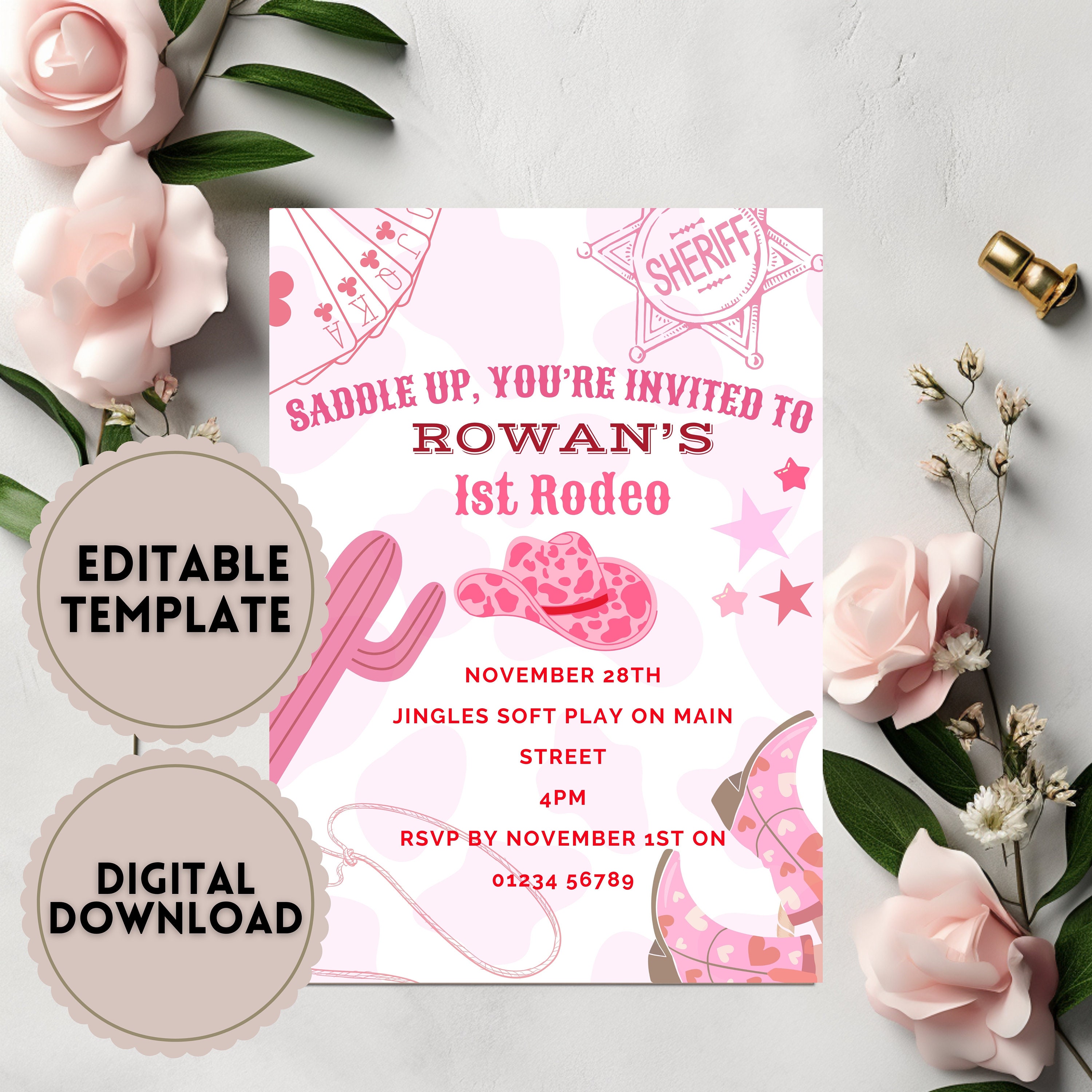 Rodeo Birthday Invitation | Rodeo | Country Western | Cow Girl | Cow ...