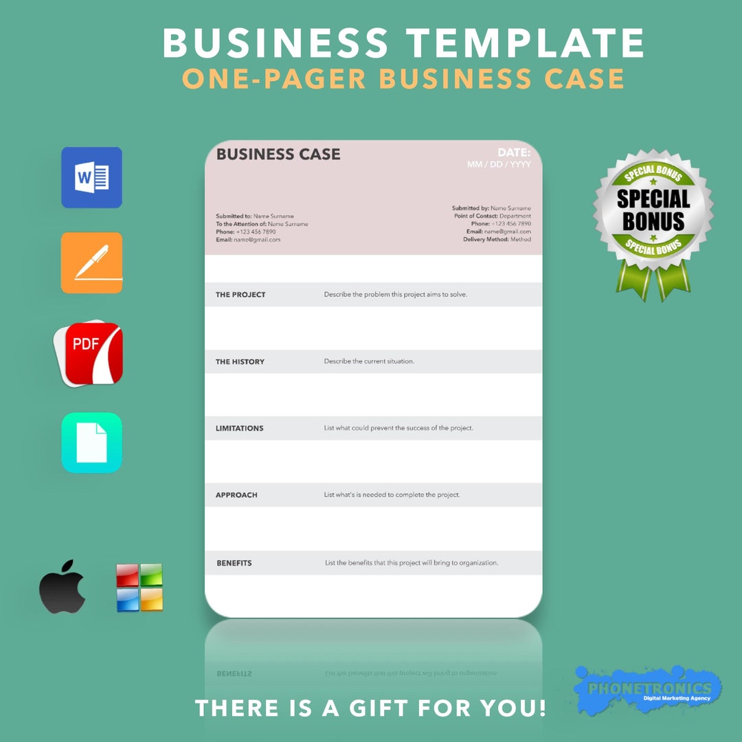 Business One-pager Template, Startups, Investing, HR, Etsy Shop, Etsy ...