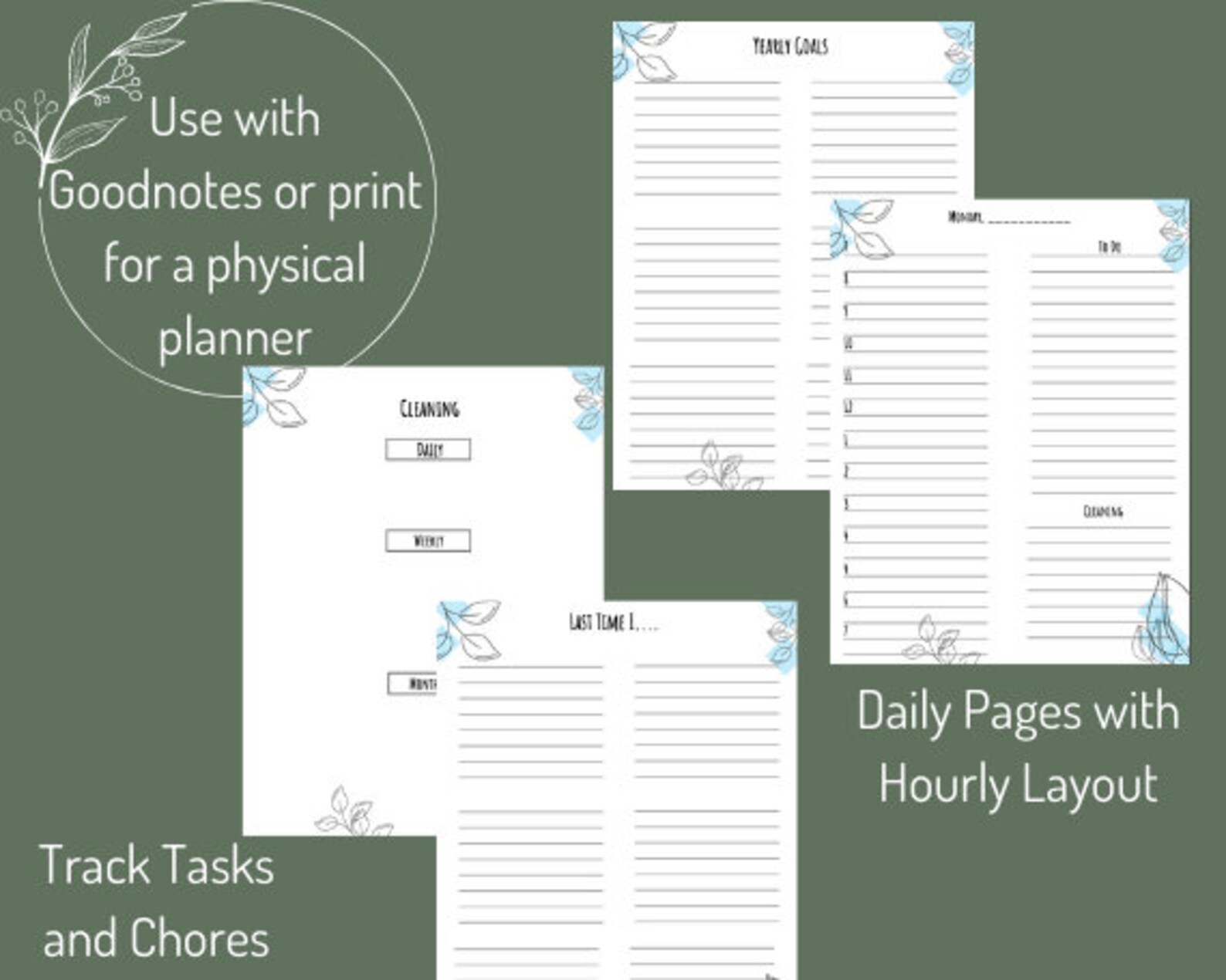Undated Digital Planner - Blue Diamonds - Etsy