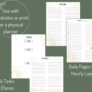 Undated Digital Planner for Goodnotes - Gold Leaves - Etsy
