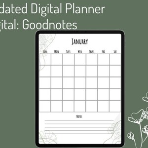Undated Goodnotes Planner - Green Monstera - Etsy