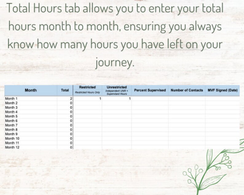 BCBA _ Bcaba Practicum Student Fieldwork Hours Tracker _ Excel / Google ...