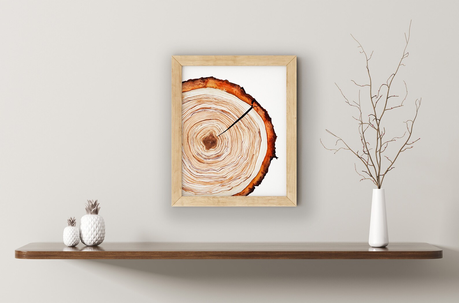 Tree Ring Watercolor Print Tree Slice Nature Woodland Art | Etsy