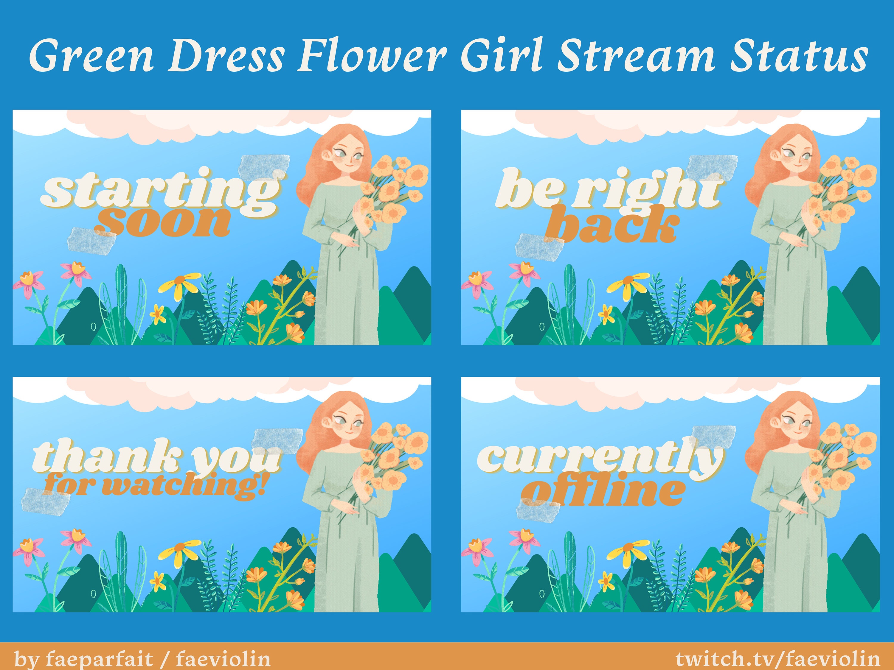 Animated Fairy Flower Girl Twitch Stream Overlay Package / Nature ...