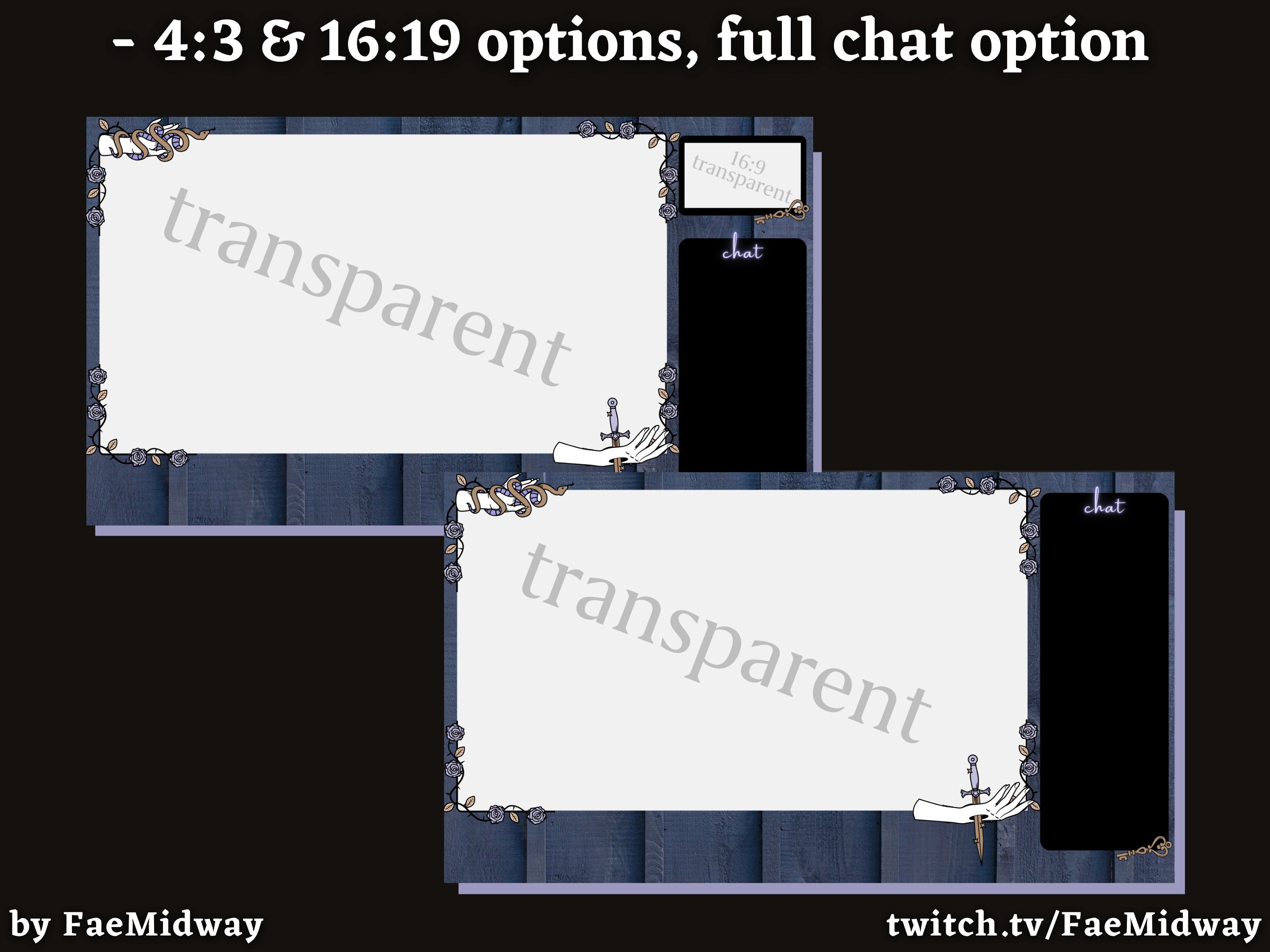 Animated Purple Occult Twitch Overlay Package / Goth Halloween Stream ...