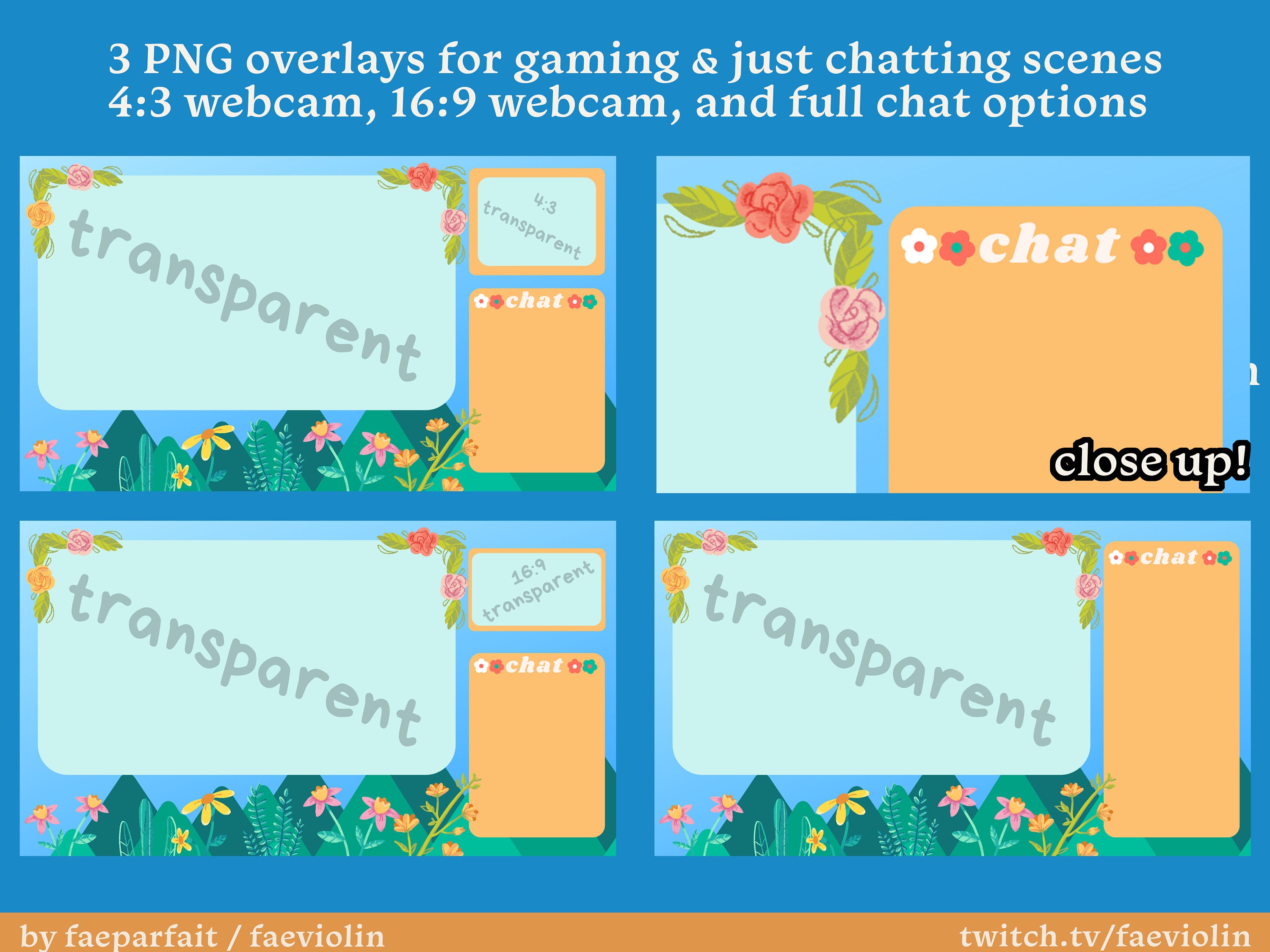 Animated Fairy Flower Girl Twitch Stream Overlay Package / Nature ...