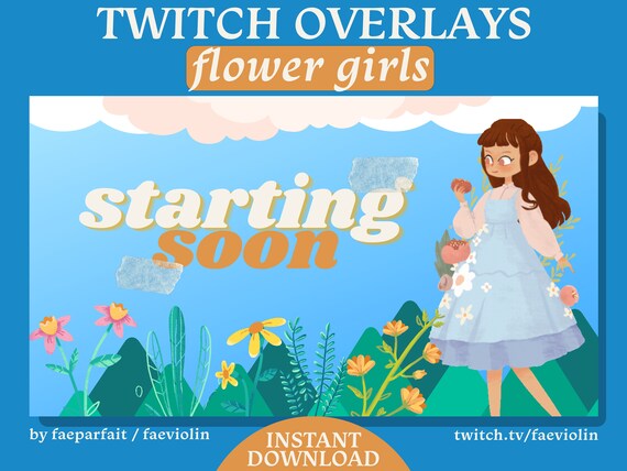 Animated Fairy Flower Girl Twitch Stream Overlay Package / | Etsy