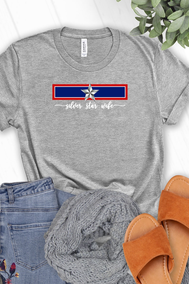 Silver Star Family T-shirt for Women Military T Shirt Short - Etsy