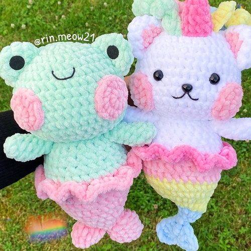 2in1 Crochet Pattern Chubby Frog and Unicorn Meow Meow - Etsy